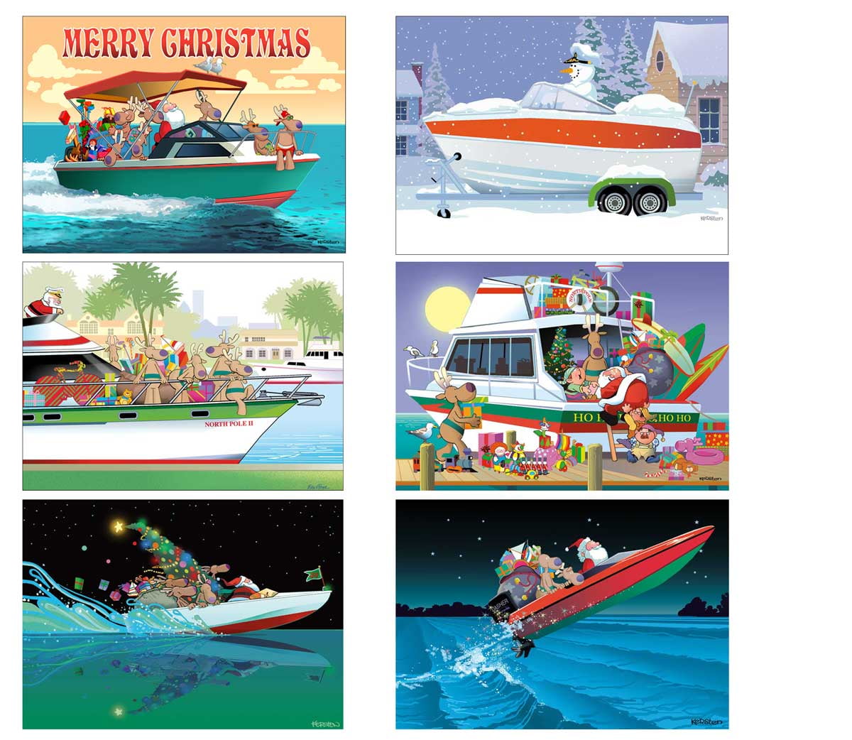 Boat Christmas Card Variety Pack - 24 cards & envelopes - Walmart.com
