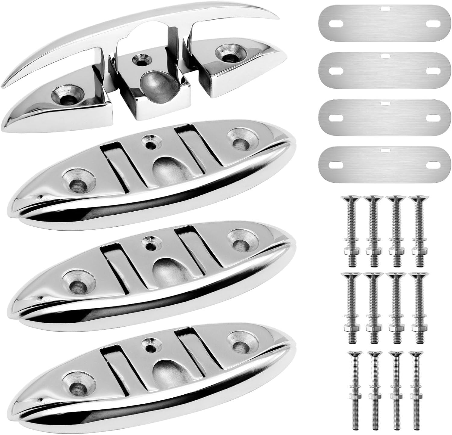 Boat Cleat, Folding Dock Cleats Marine Grade 316 Stainless Steel Flip ...