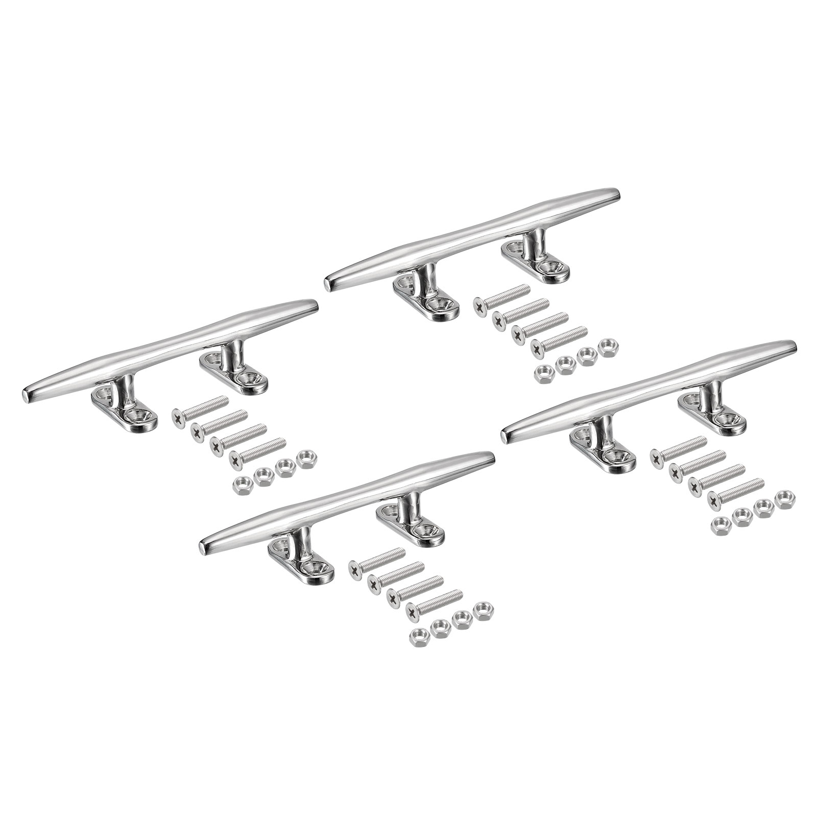 Boat Cleat Open Base 4", 4 Pcs 316 Stainless Steel Dock Cleat, Mooring ...