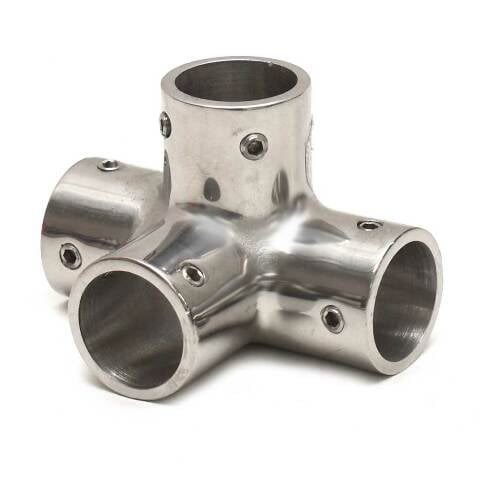Boat Corner Rail Fitting | 4 Way Cross Tee Connector 1 Inch Stainless ...