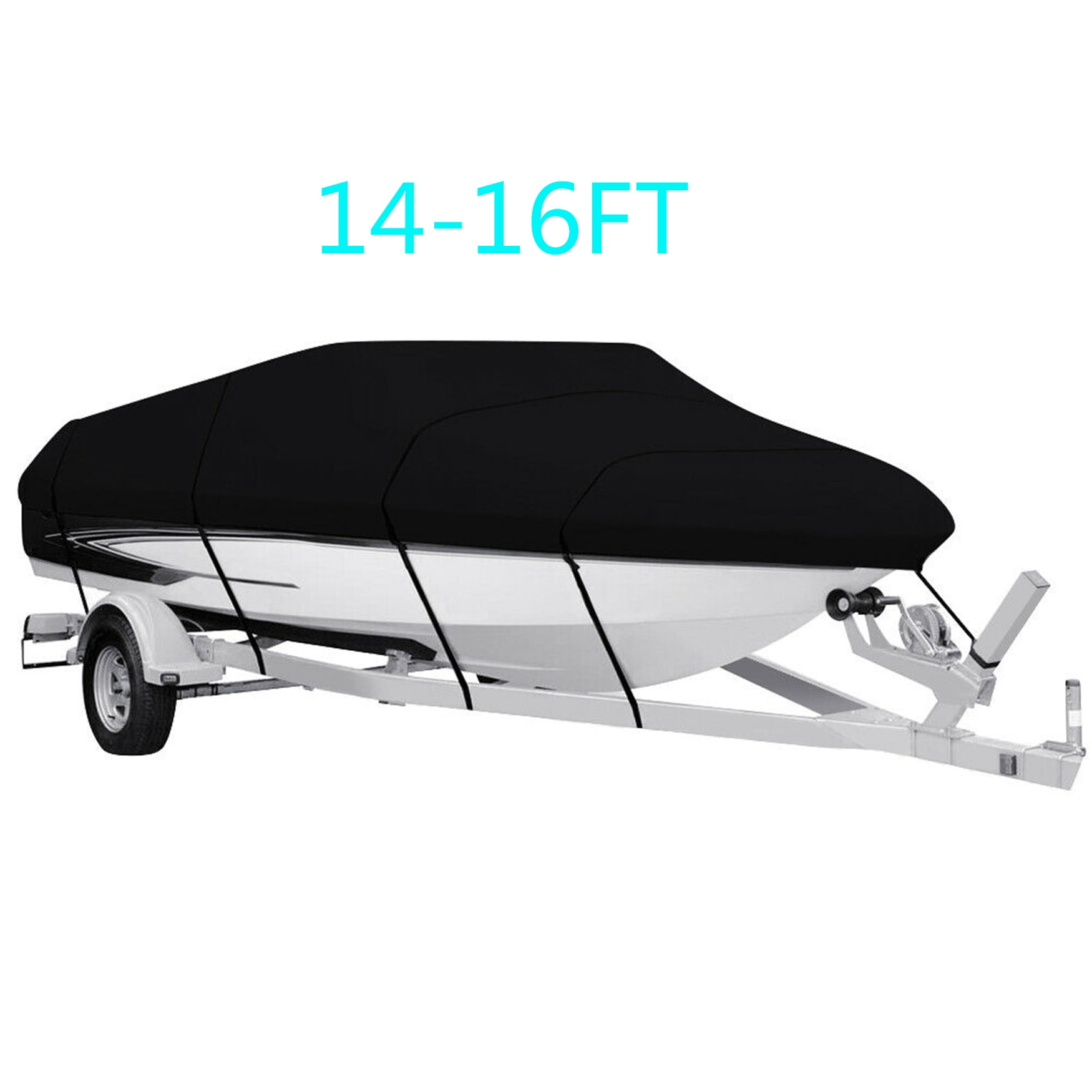 Boat Cover 14-16 FT 210D Reinforced Water Sun Resistant for Motorboat ...