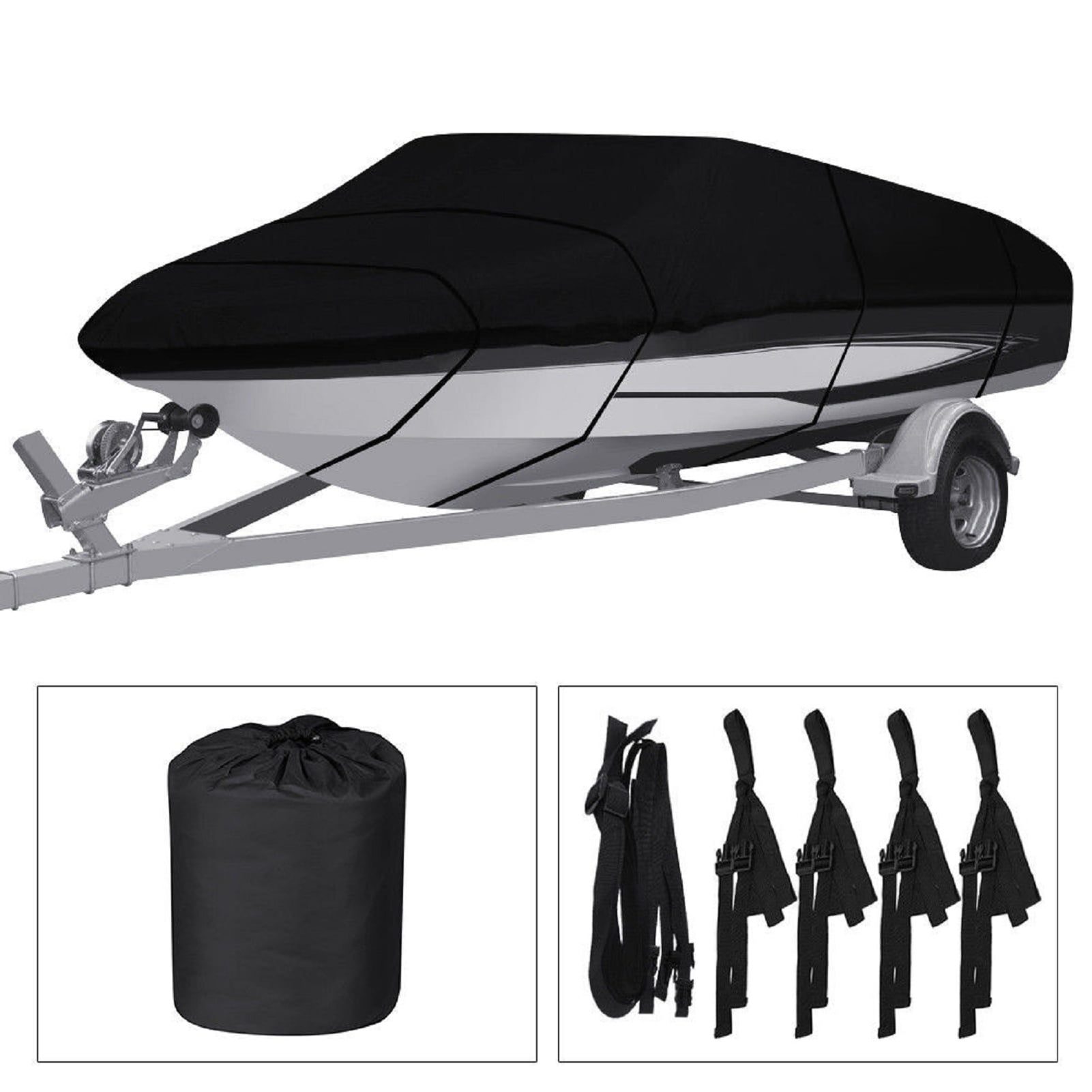 Boat Cover 17-19 FT 210D Reinforced Water Sun Resistant for Motorboat ...