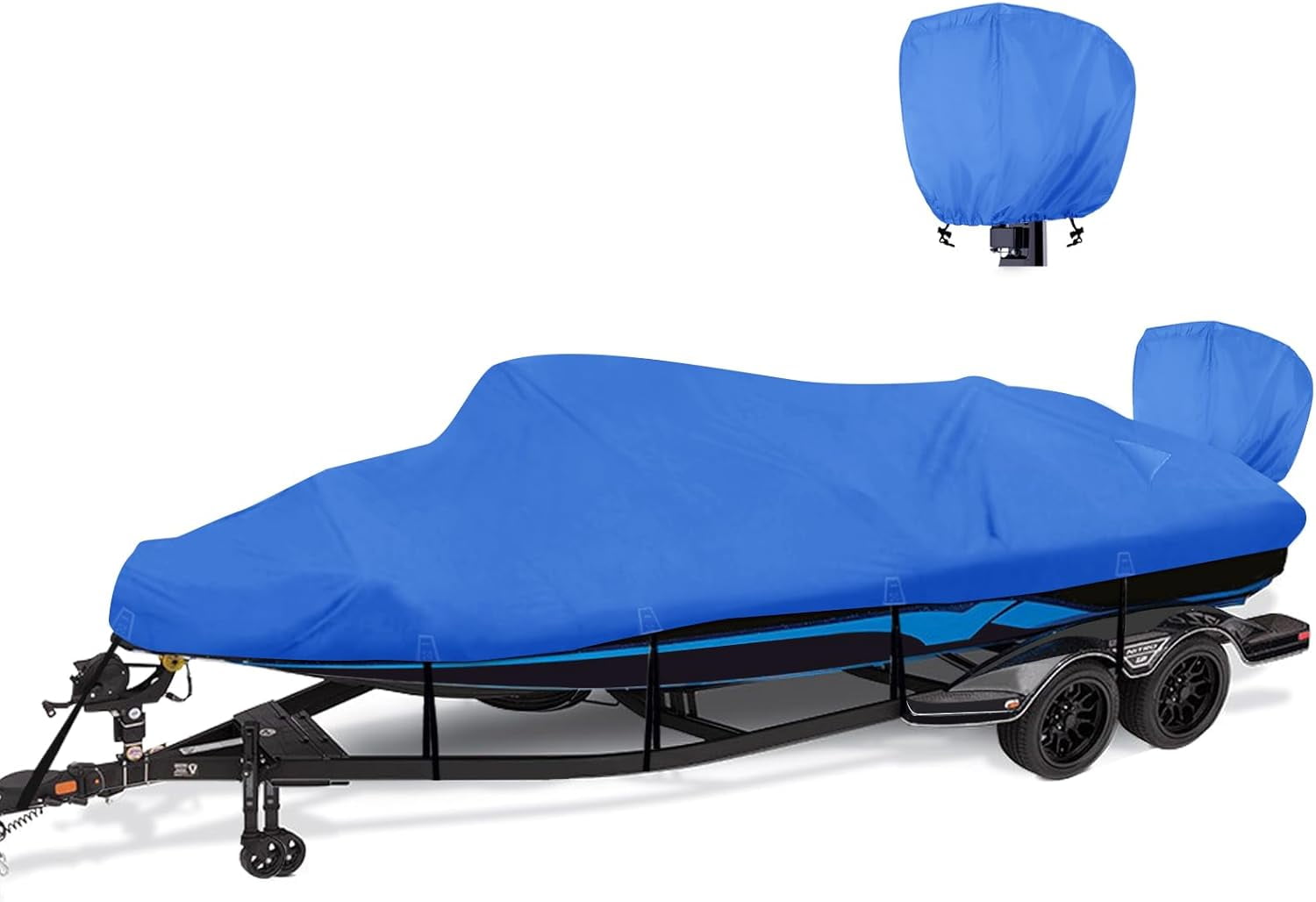 Boat Cover 23-24 ft feet 1200D Waterproof Boat Covers with Motor Cover ...