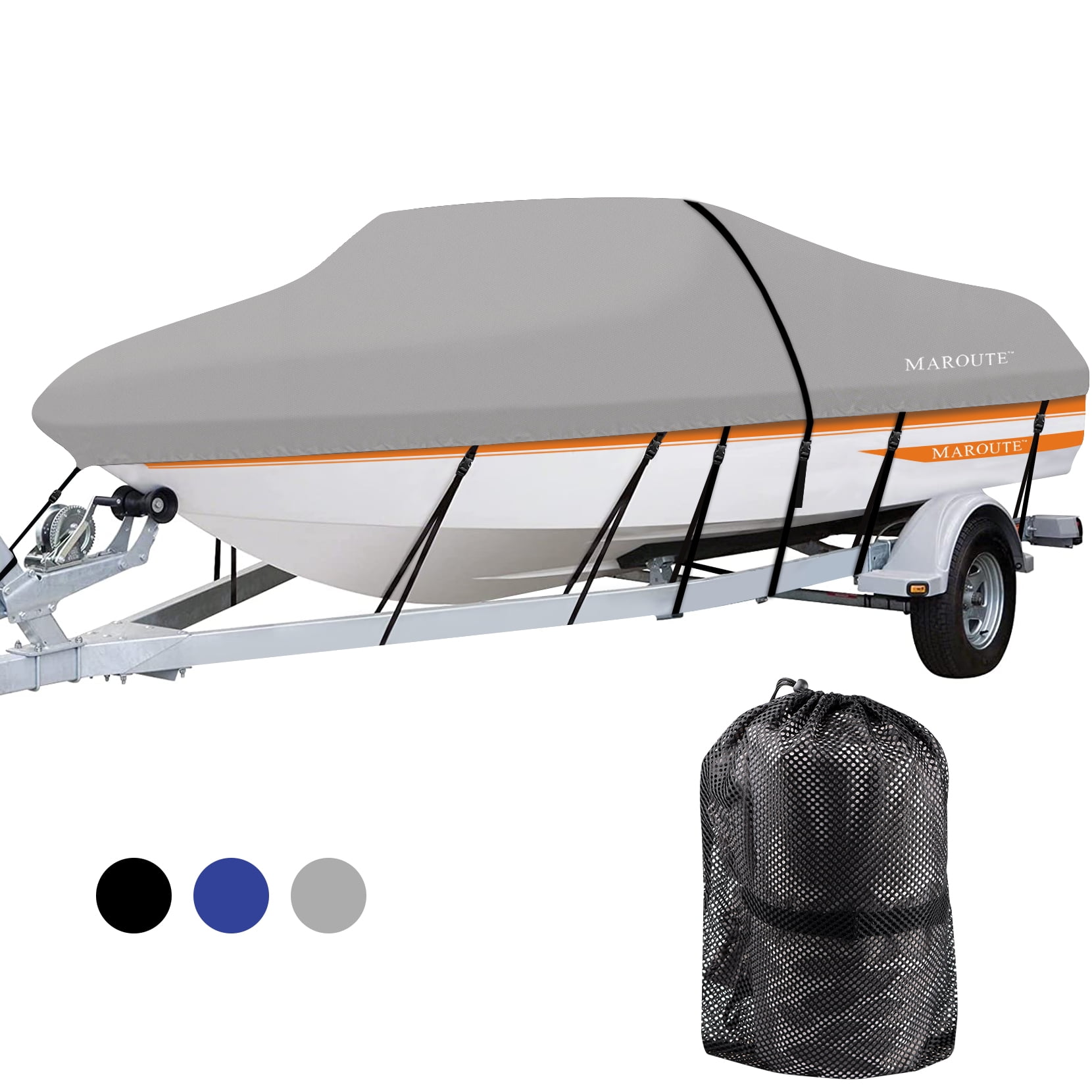 Boat Cover, 600D Waterproof Trailerable Marine Grade Polyster Canvas ...