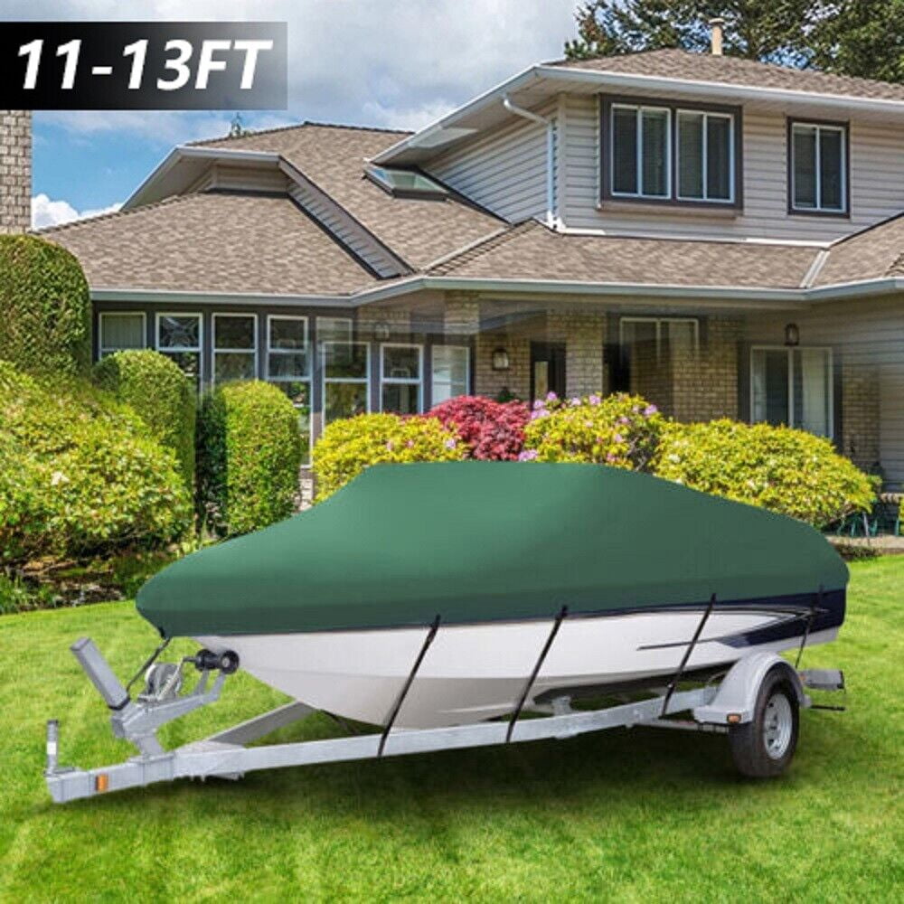 Boat Cover Trailerable Fishing V-Hull Rain Dust Resistant Waterproof ...