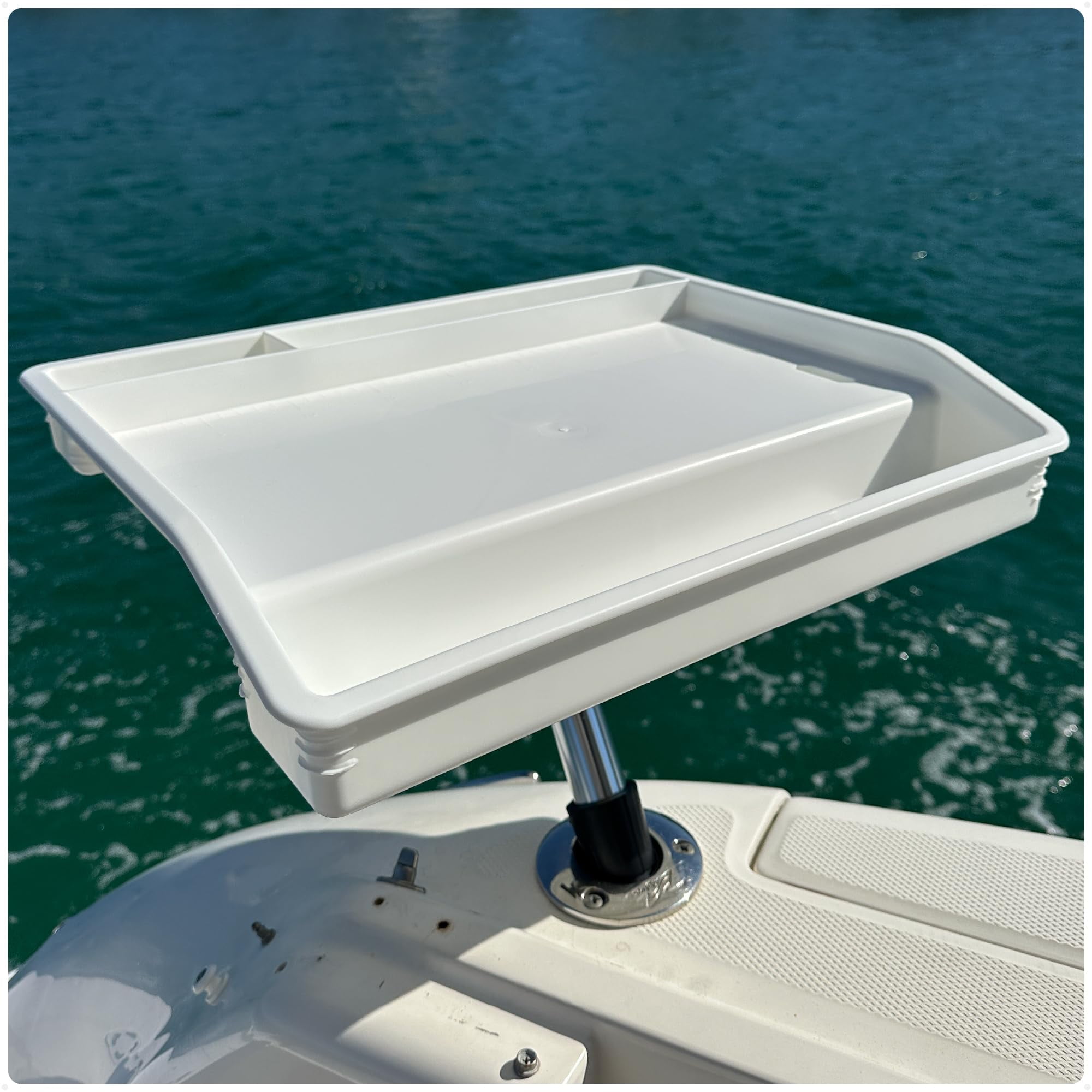 Boat Cutting Board with Rod Holder Mount, Deluxe Bait Cutting Table ...