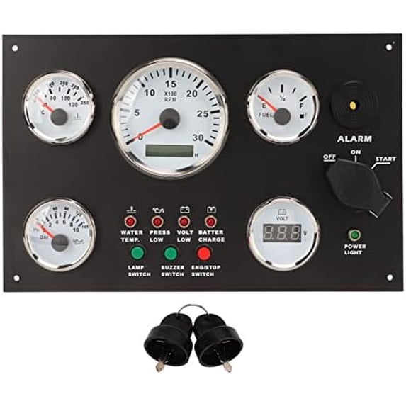 Boat Dash Instrument Panel Engine Speed Oil Level Pressure Water Temp ...