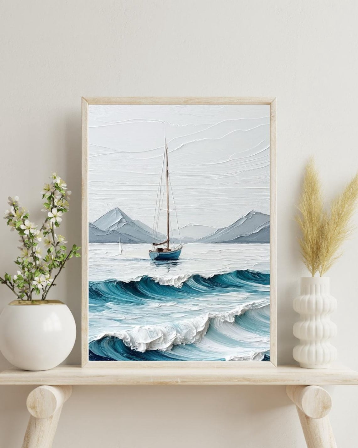 Boat Day At Sea Art Werner Bronkhorst Style Modern Coastal Wall Decor ...