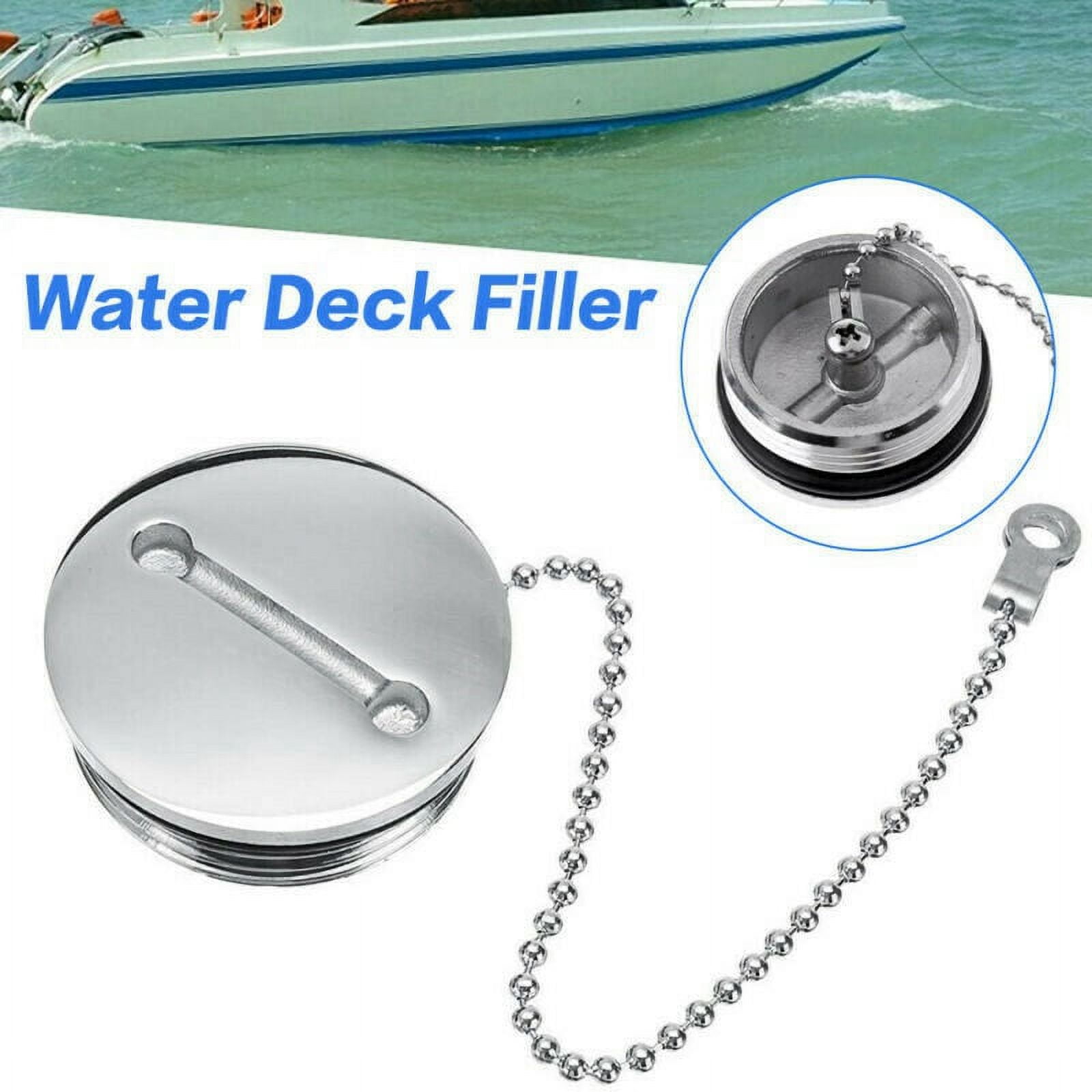 Boat Deck Fill Filler Replacement Cap with Chain Stainless Steel Fuel ...