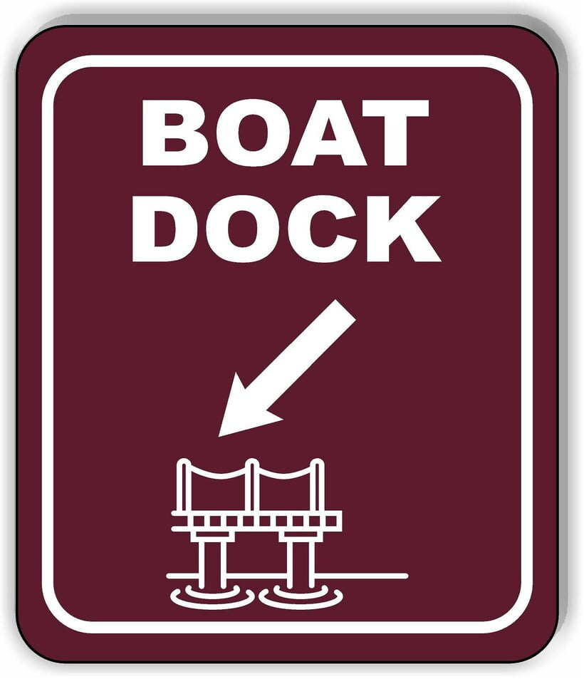 Boat Dock Directional 45 Degrees Down Left Arrow Camping Composite Sign ...
