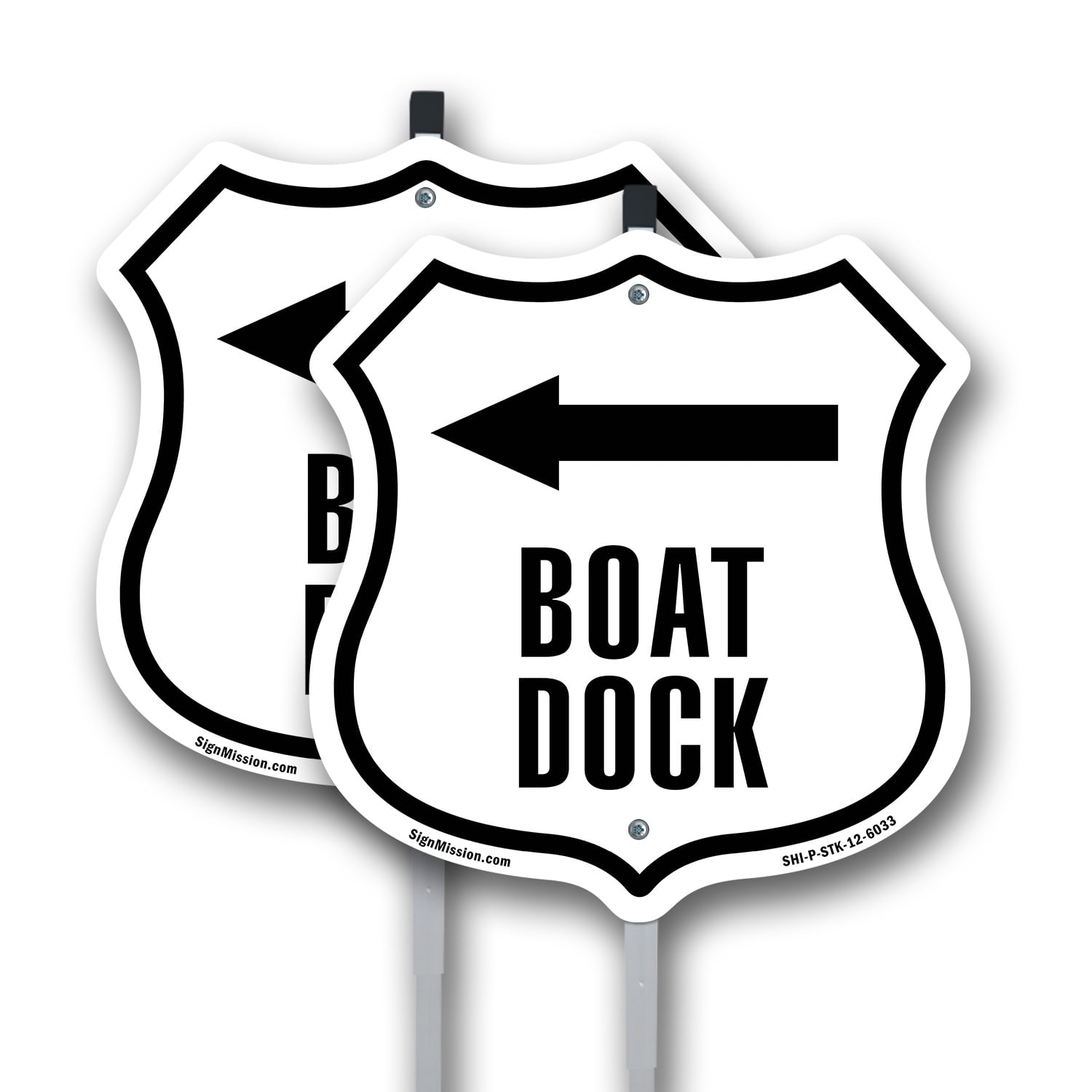 Boat Dock Left (2 Pack) 12 inch X 12 inch Shield Shaped Commercial ...
