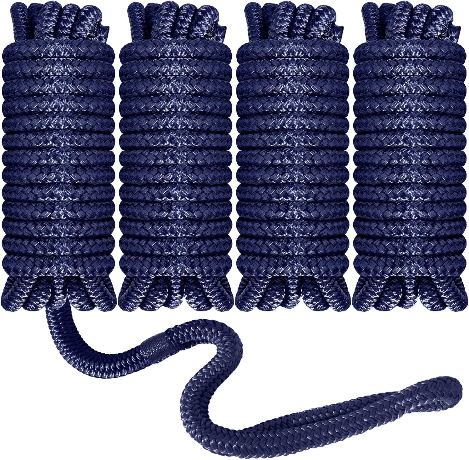 Boat Dock Lines 1/2”X 15’, Double Braided Nylon Boat Ropes for Docking ...