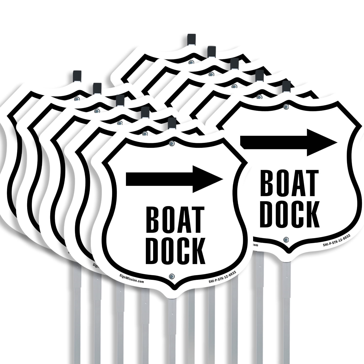 Boat Dock Right (10 Pack) 12 inch X 12 inch Shield Shaped Commercial ...