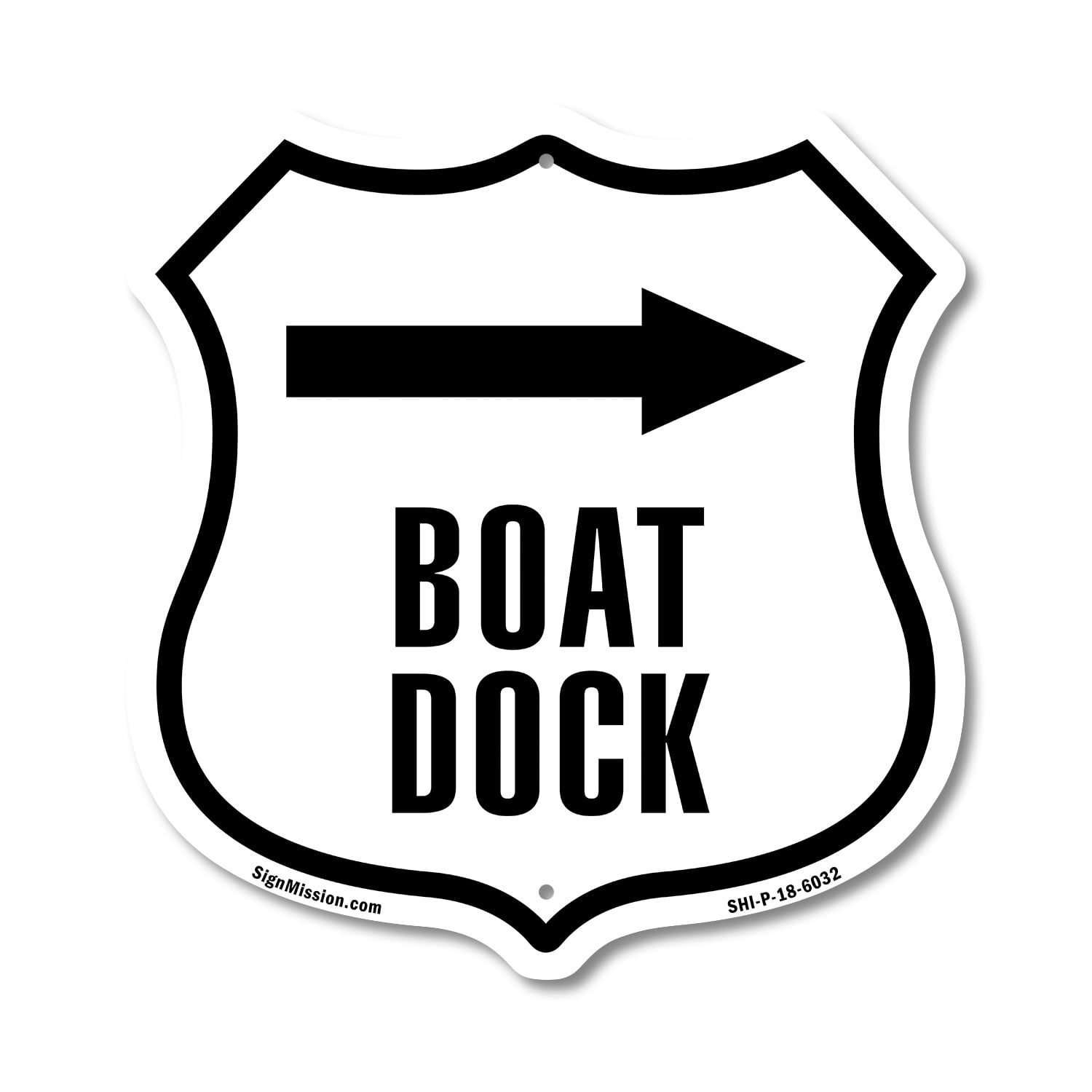 Boat Dock Right 12 inch X 12 inch Shield Shaped Commercial Grade ...