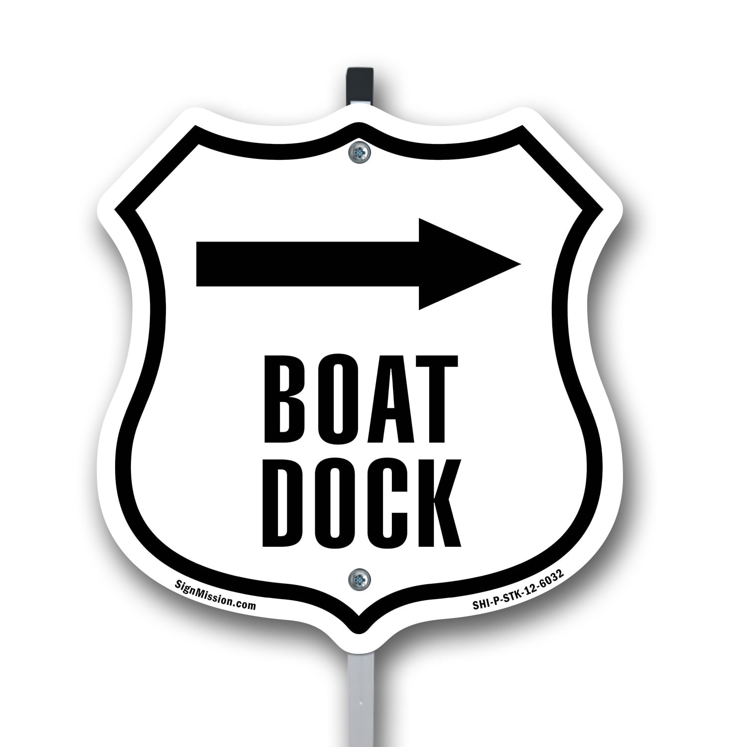 Boat Dock Right 12 inch X 12 inch Shield Shaped Commercial Grade ...