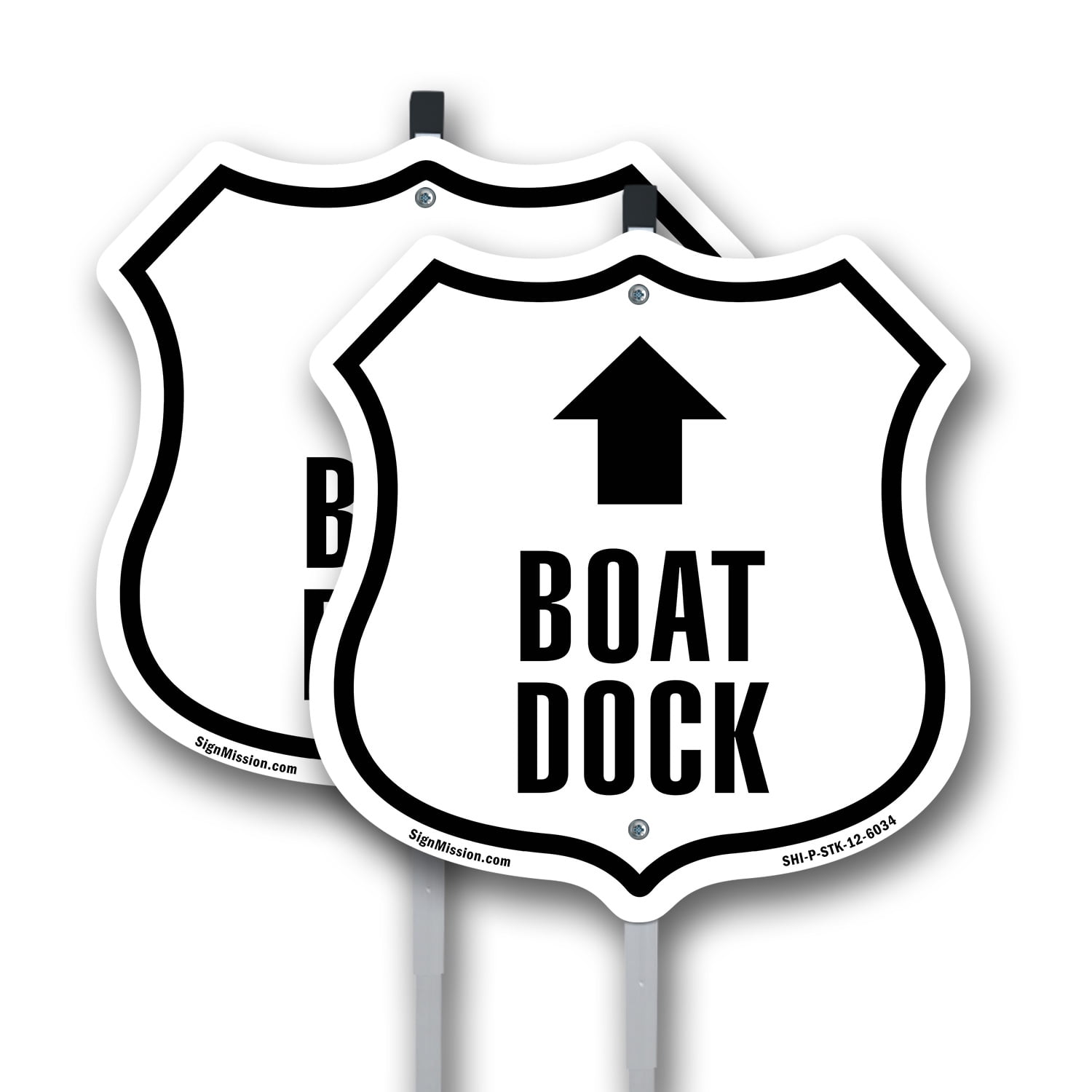 Boat Dock Up (2 Pack) 12 inch X 12 inch Shield Shaped Commercial Grade ...