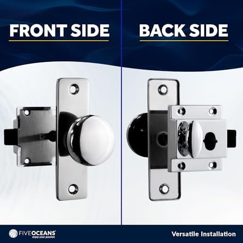 Boat Door Lock, Marine Door Latch, Door Knob Chrome-Plated Finish ...