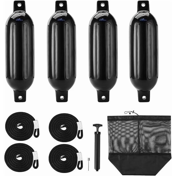 Boat Fender 4 Pack Boat Bumpers Fenders with 4 Ropes, Boat Bumpers for ...