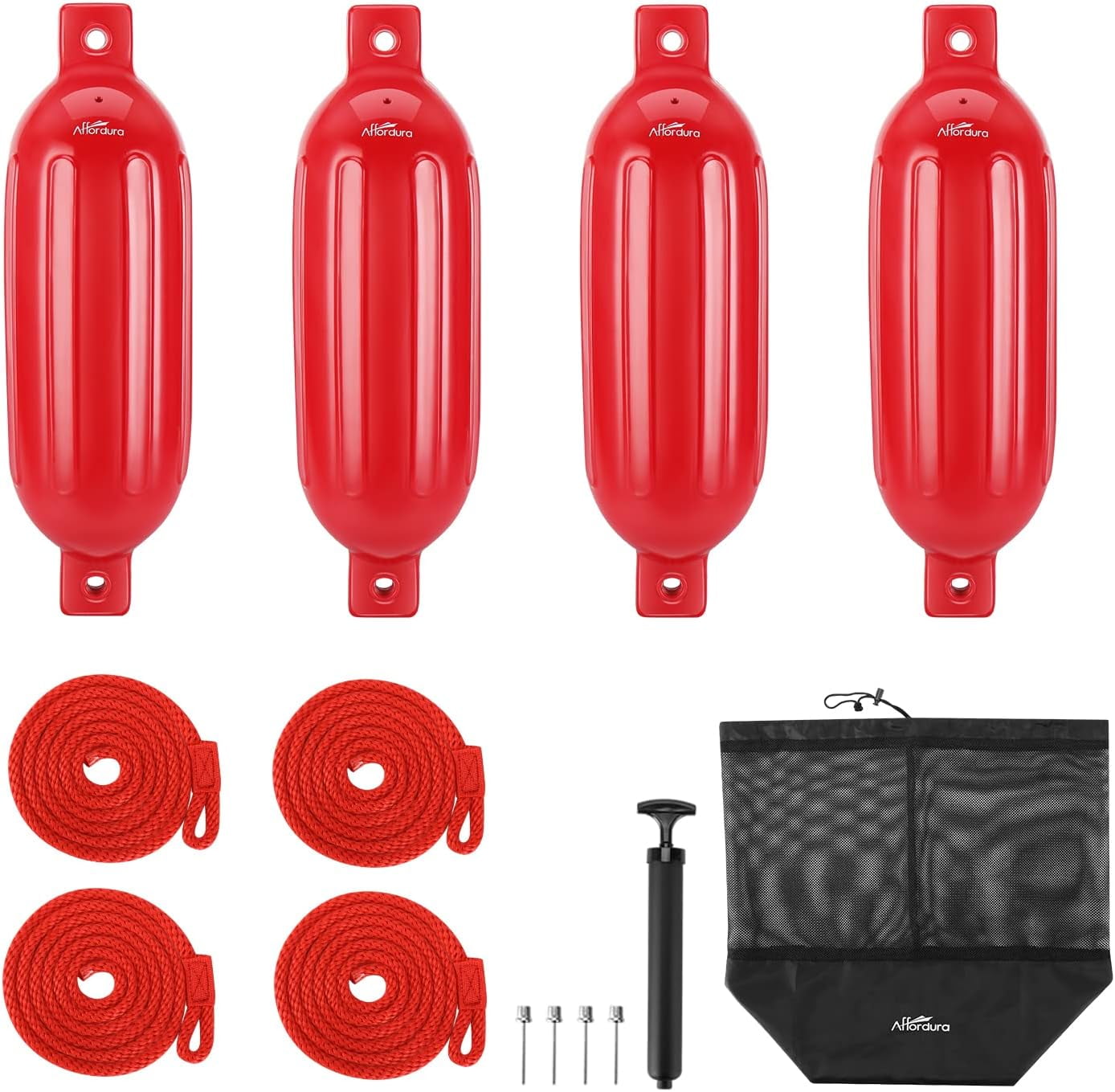 Boat Fender 4 Pack Boat Bumpers Fenders with 4 Ropes, Boat Bumpers for ...