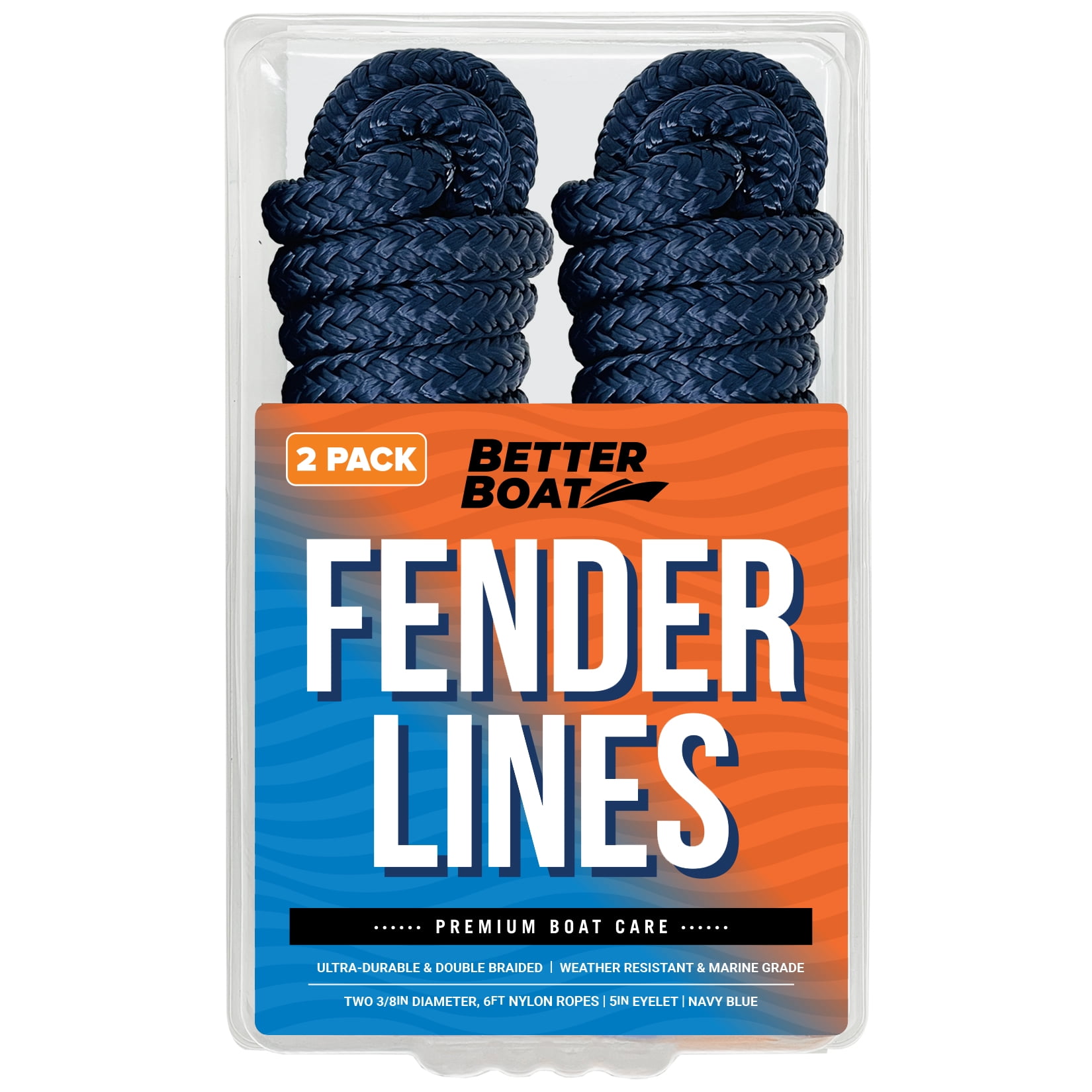 Better Boat Fender Lines for Docking, Jet Ski, Mooring, 6ft Nylon, 3/8 ...