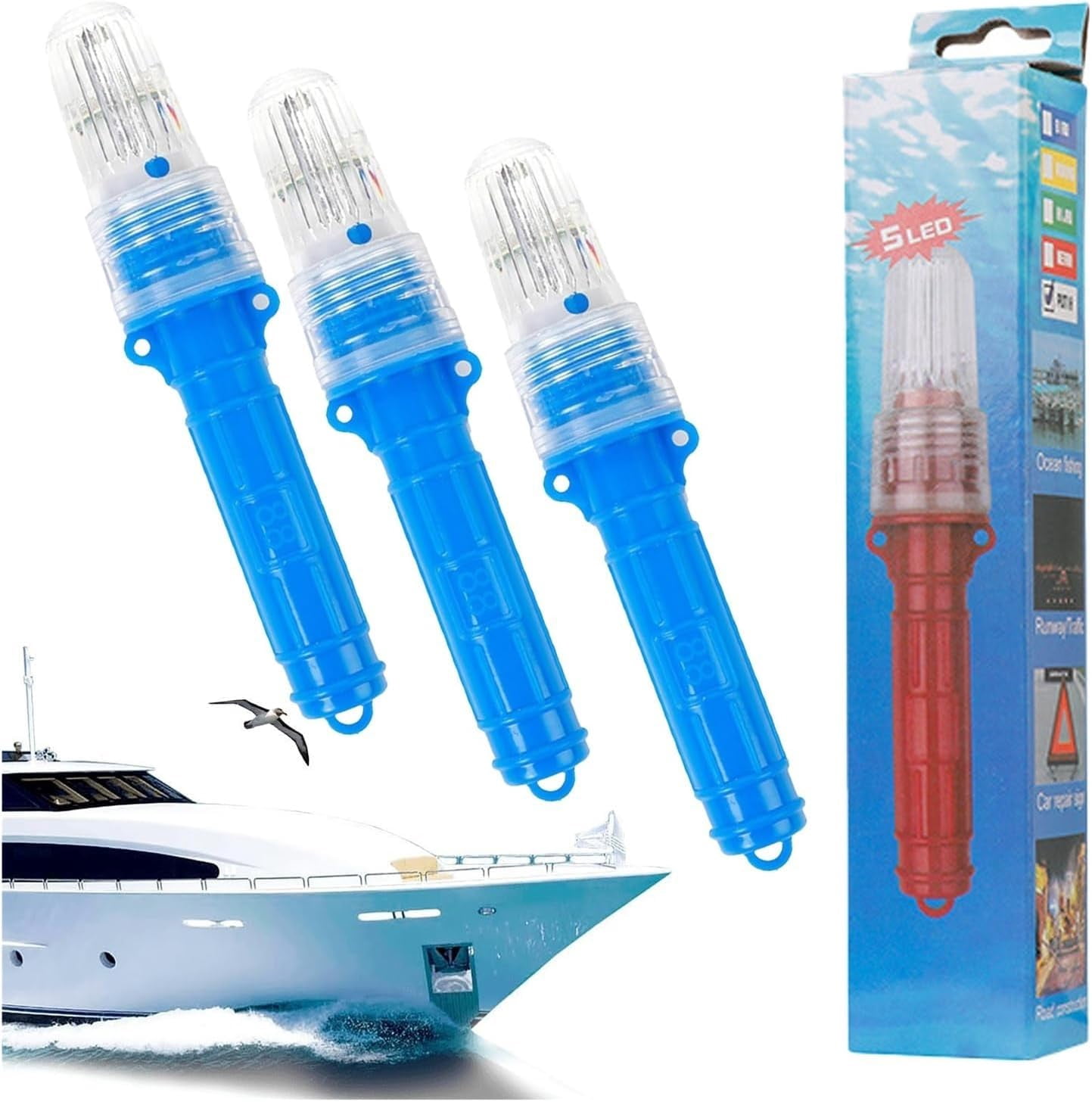 Boat Flares 3 Pack, Boat Flares Coast Guard Approved Marine, Waterproof ...
