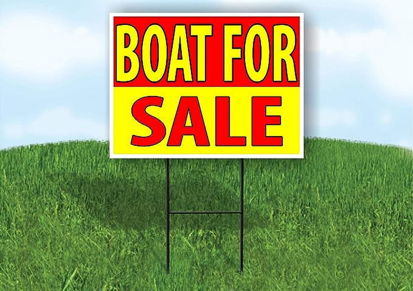 Boat For Sale Red Yellow Yard Sign Road Sign With Stand - Walmart.com