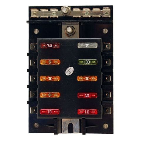 Boat Fuse Box | 10 Position Black Plastic - Walmart.com
