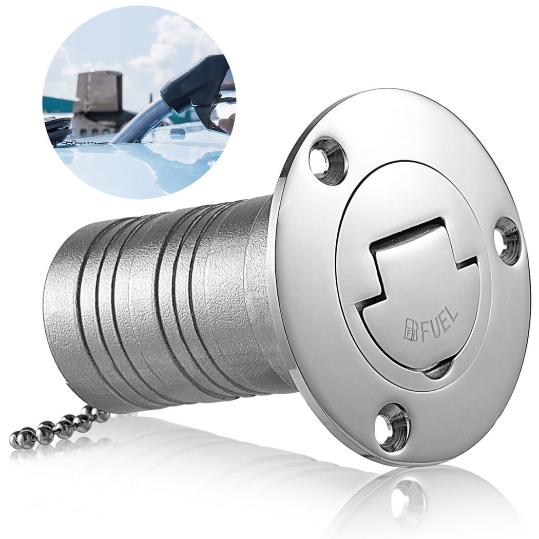 Boat Gas Cap, 1-1/2inch Boat Marine Deck Fuel/Diesel/Water Filler Cap, 316 Stainless Steel Water ...