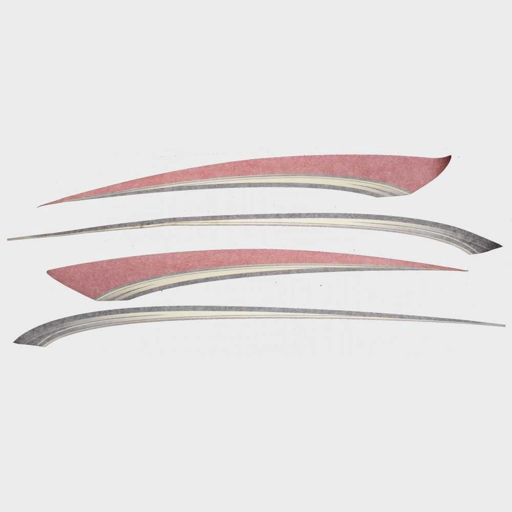 Boat Graphic Decals | Red Black White Vinyl 74 3/4 Inch (Set of 4 ...