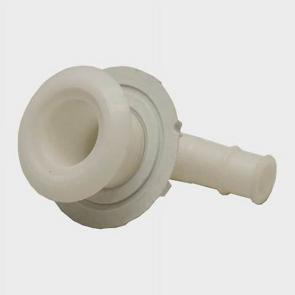 Boat L-Flange Thru Hull Drain | White Plastic 3/4 Inch - Walmart.com