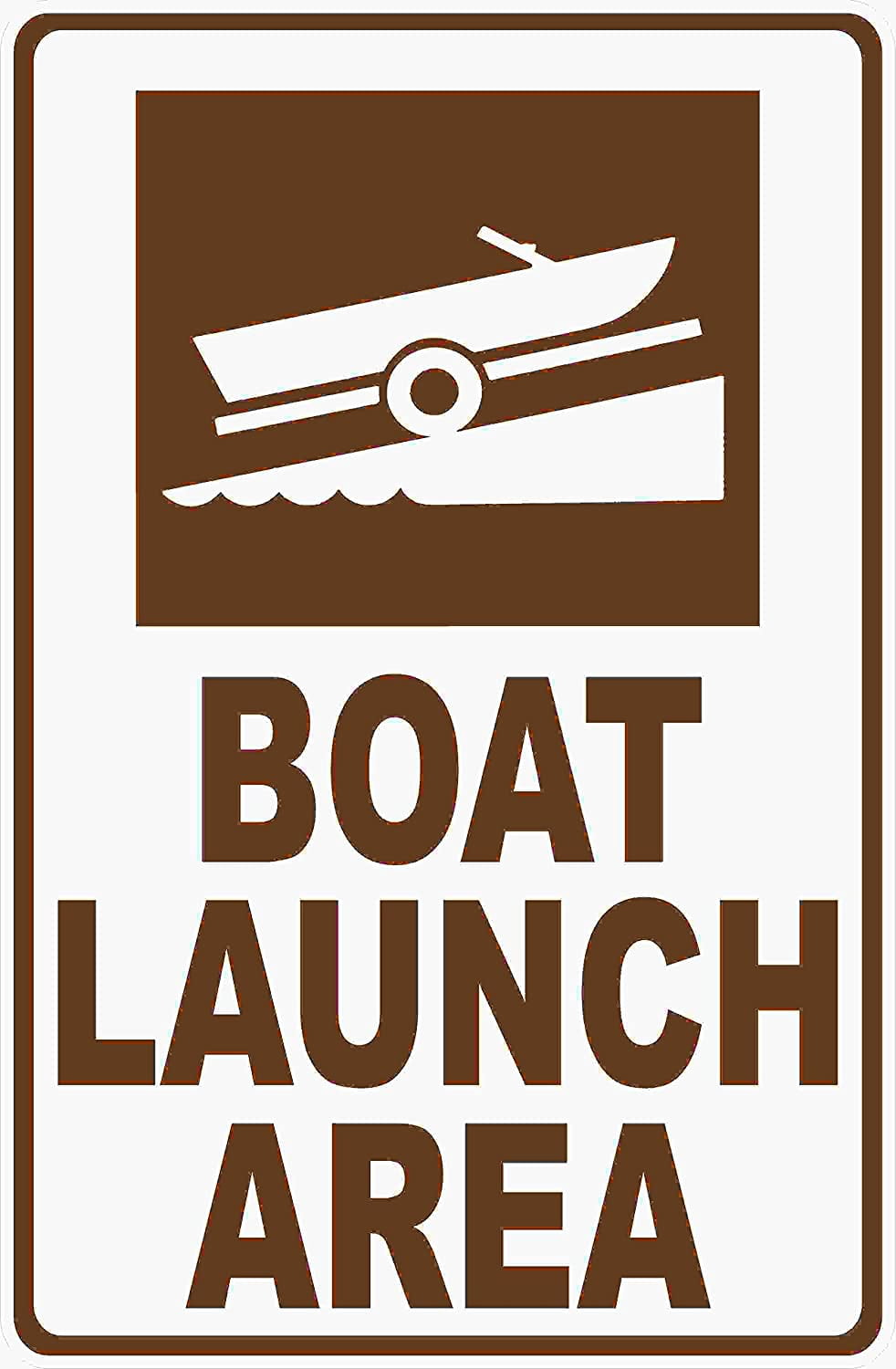 Boat Launch Area Sign. 12x18 Metal. Boat Docks Marina Ramp Boating ...