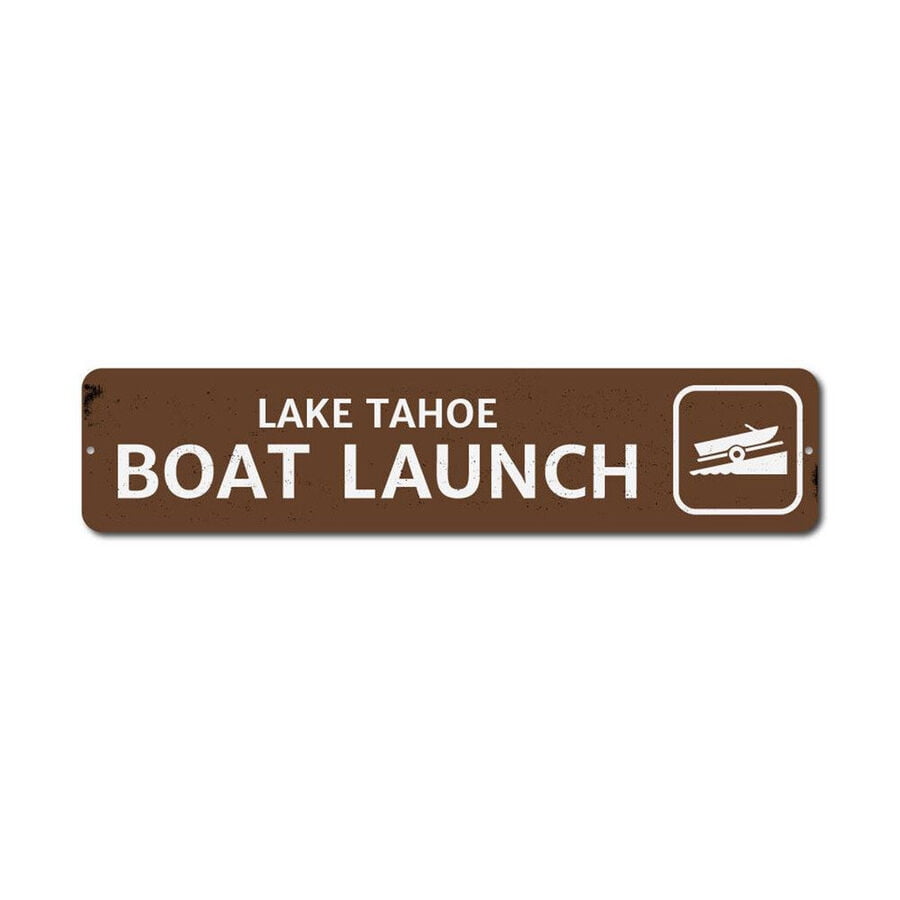 Boat Launch Lake Sign Lake Location Name Boat Ramp Boating Metal Decor ...
