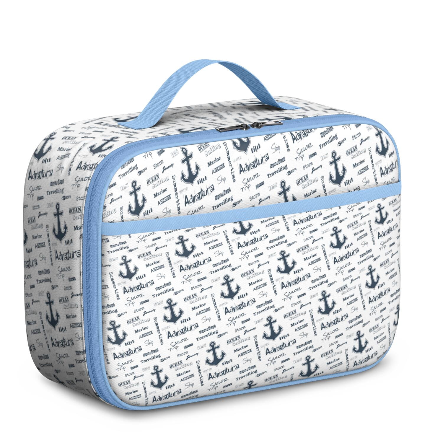 Boat Lunch Bag – Nautical Anchor Sea Seaside Coastal Marine Waves Ocean ...