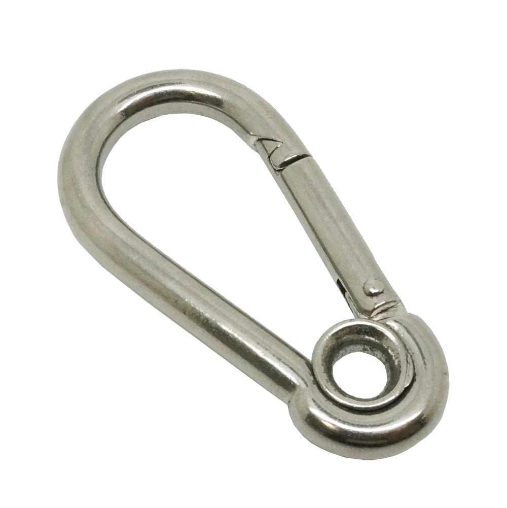 Boat Marine Clip Stainless Steel Safety Spring Hook Carabiner With Rope ...