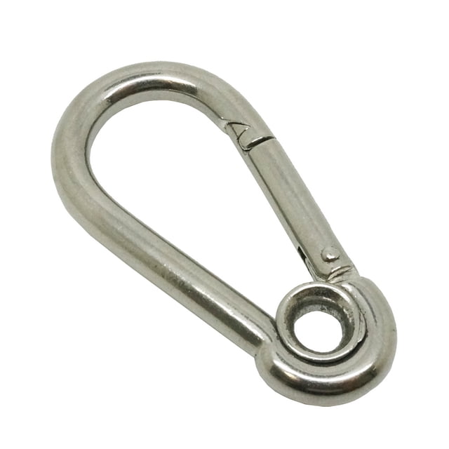 Boat Marine Clip Stainless Steel Safety Spring Hook Carabiner With Rope ...