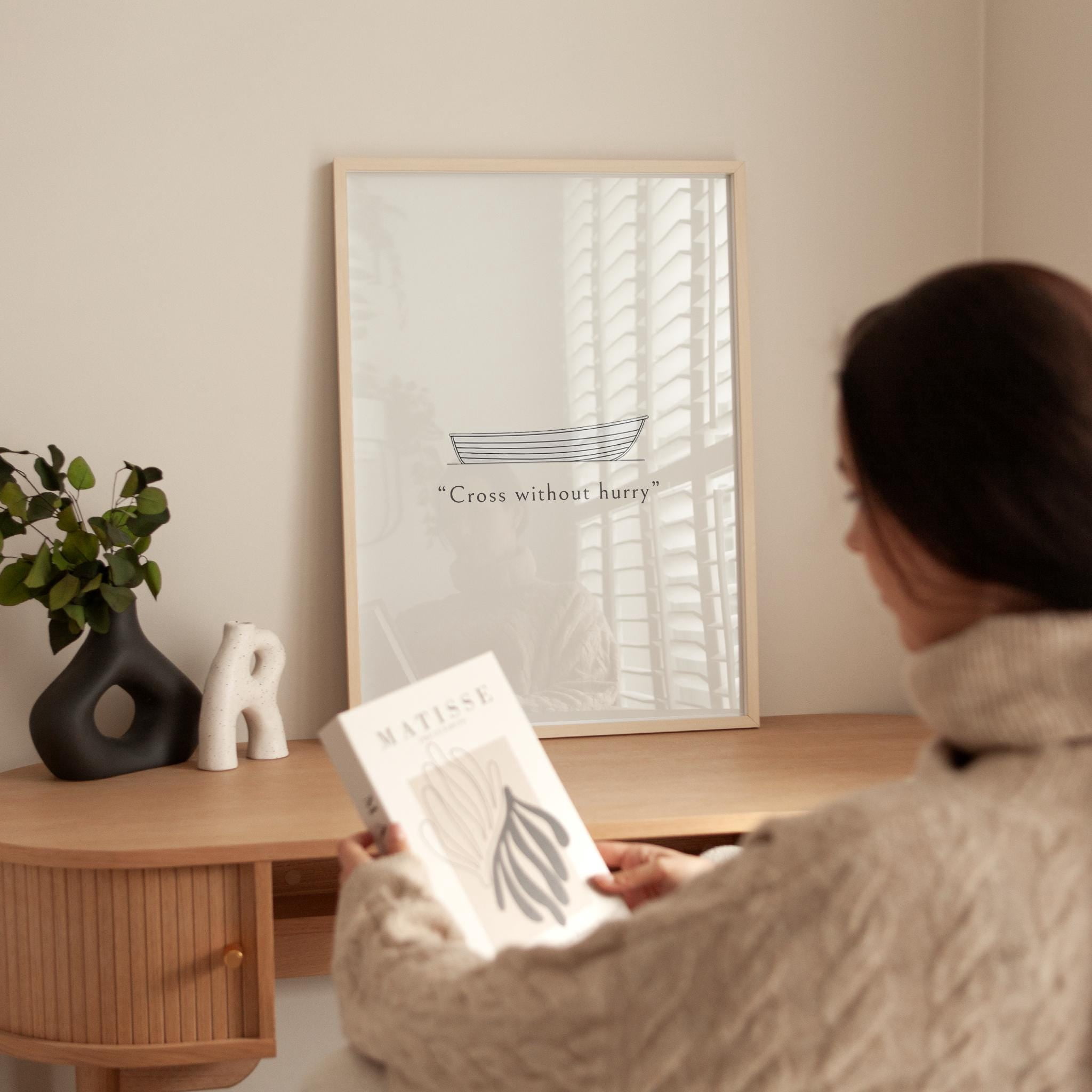Boat Minimalist Poster Neutral Home Decor Vertical, Poster Home Decor ...