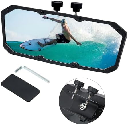 Boat Mirror 11.5"*4.2" Wide Angle Convex Rearview Mirror, Upgraded ...