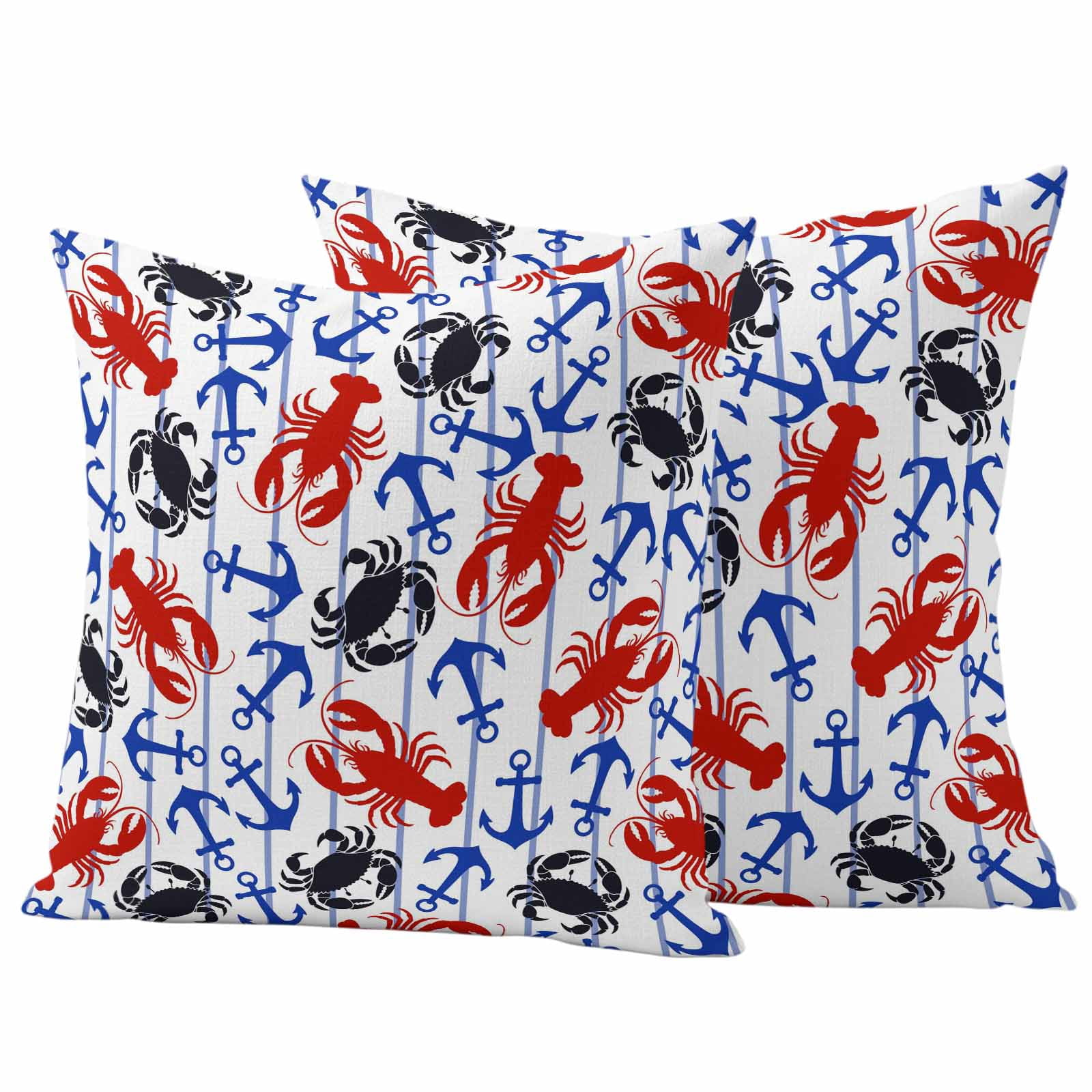Boat Navy Anchors Outdoor Waterproof Throw Pillow Covers Set of 2, 18 ...