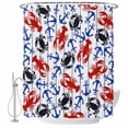 Boat Navy Anchors Shower Curtain for Bathroom, Black Crabs Red Lobster ...
