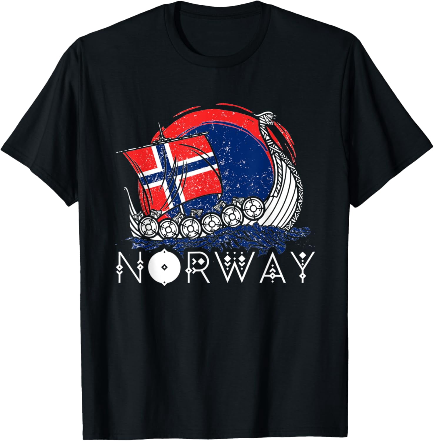 Boat Norwegian Flag Norway Viking Ship Ocean Boating T Shirt - Walmart.com