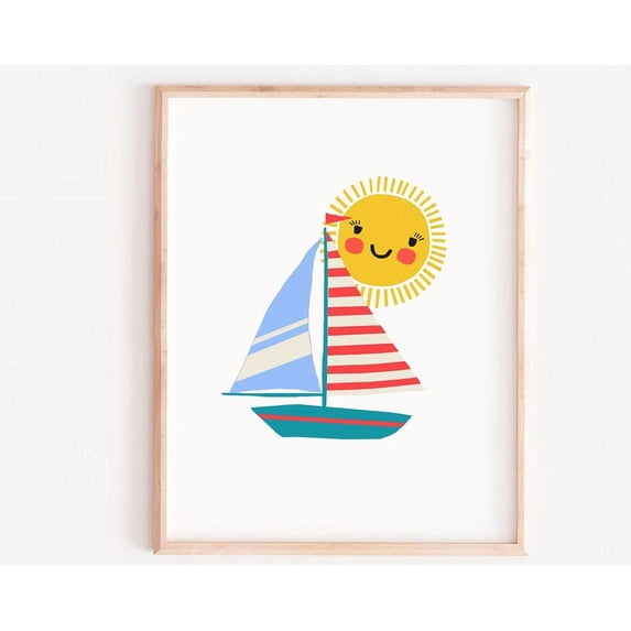 Boat Nursery Print Boys Wall Art Boat Kids Print Boys Room Poster ...