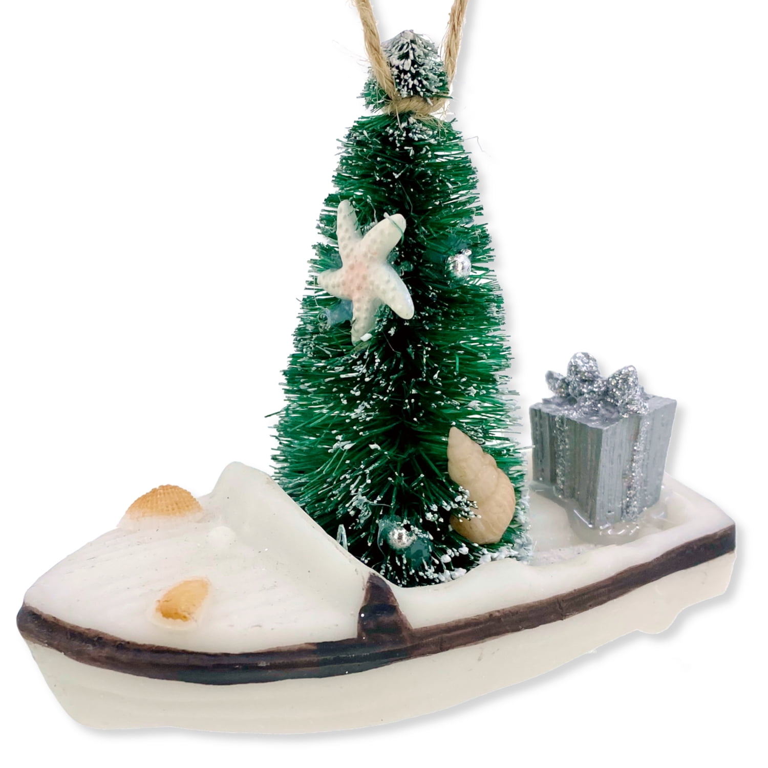 Boat Ornament - Nautical Boat with Christmas Tree Holiday Decoration ...