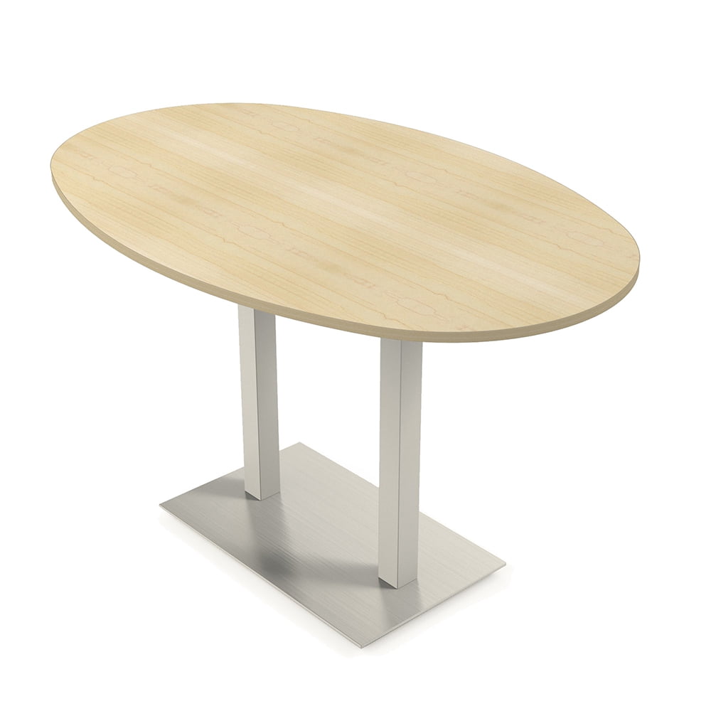 Boat Oval Bistro Height Meeting Table Double Metal Base 46x72 Bar Table ...