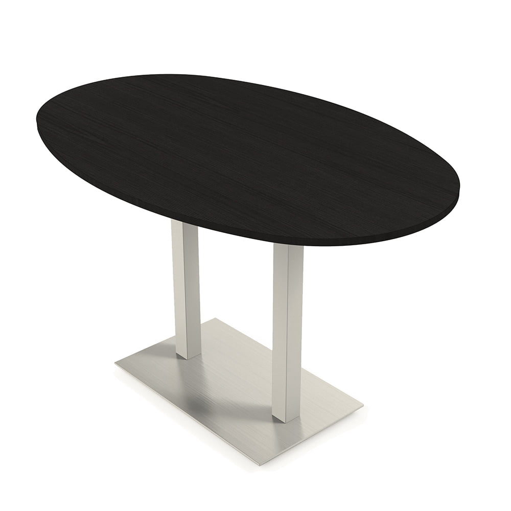 Boat Oval Bistro Height Meeting Table Double Metal Base 46x72 Bar Table - Walmart.com