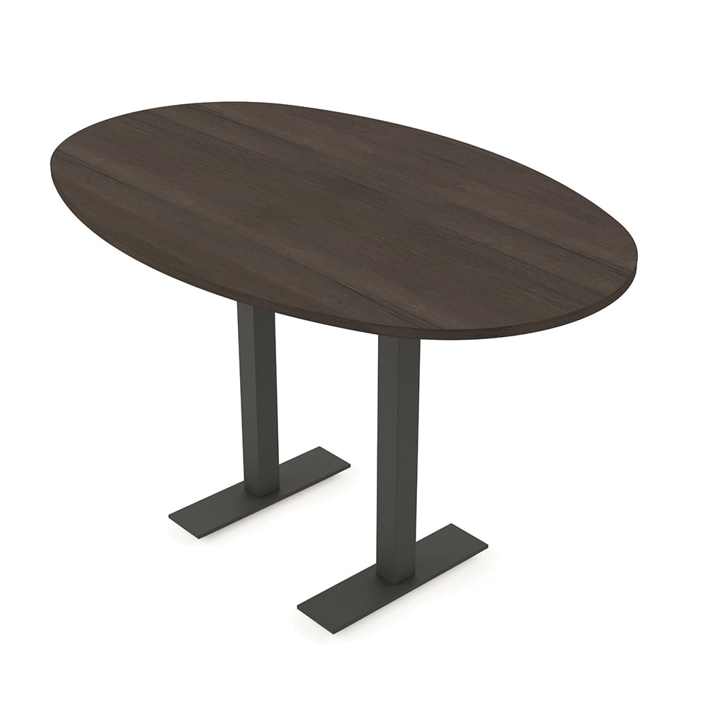 Boat Oval Bistro Height Meeting Table T-Shaped Metal Base 46x72 Bar ...