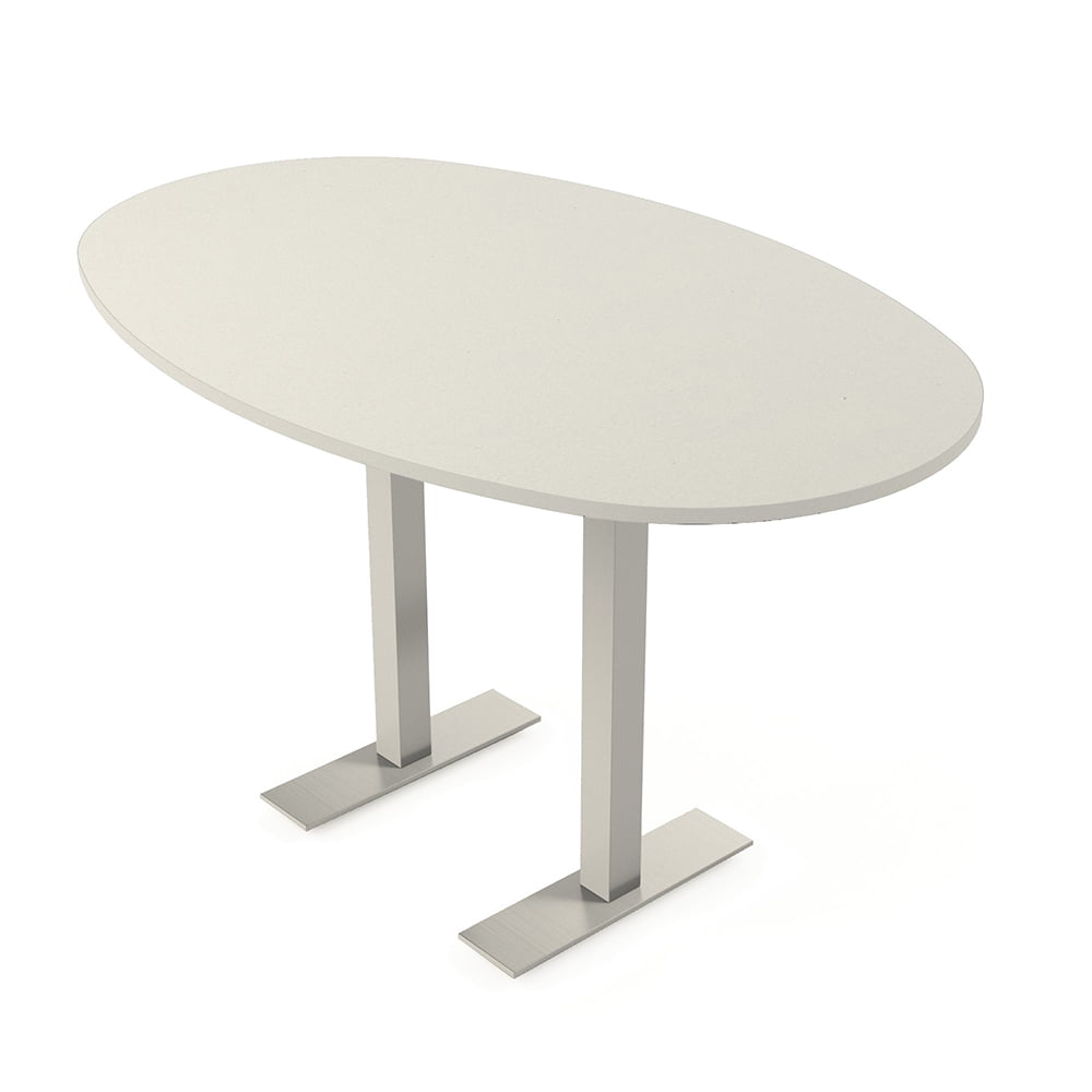 Boat Oval Bistro Height Meeting Table T-Shaped Metal Base 46x72 Bar ...