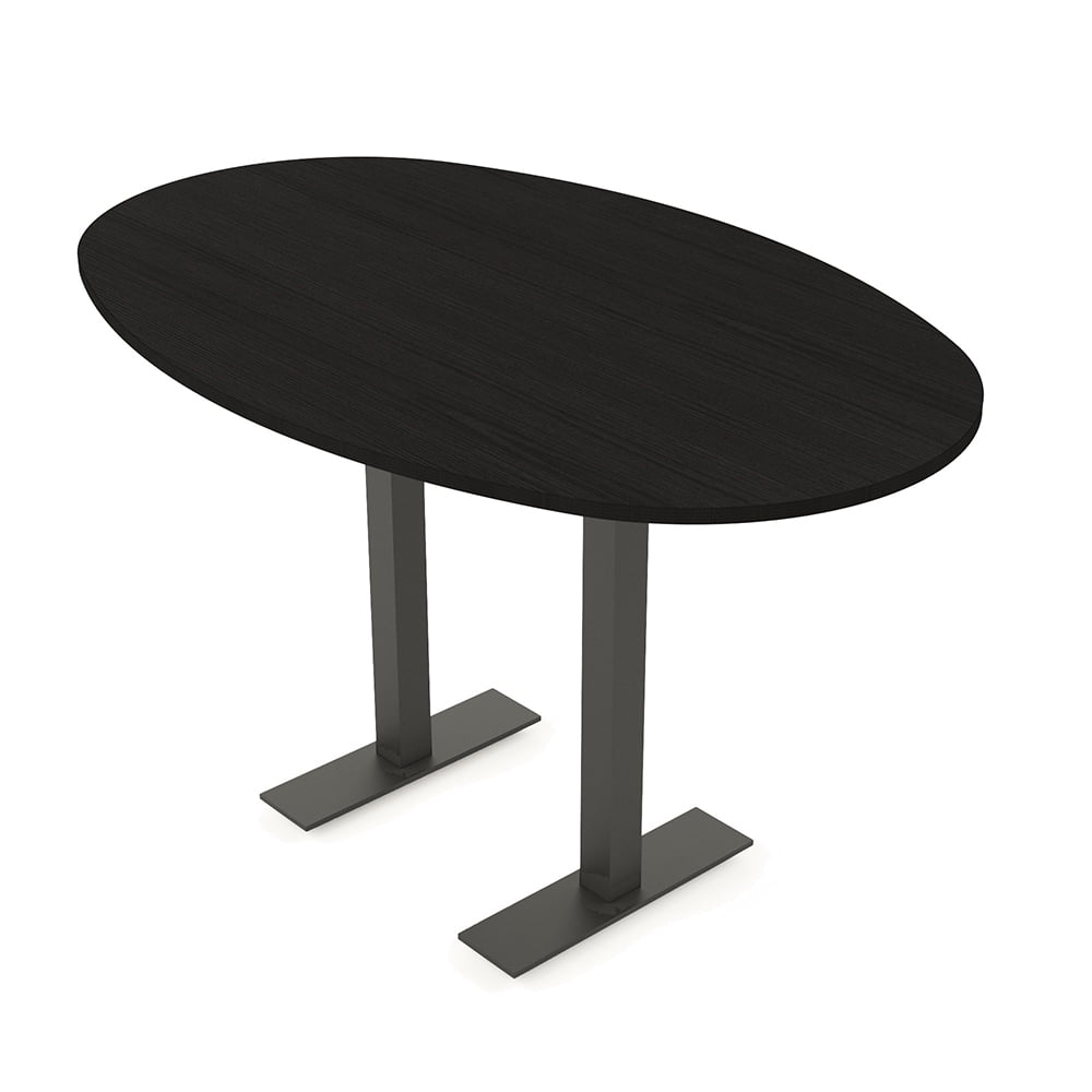 Boat Oval Bistro Height Meeting Table T-Shaped Metal Base 46x84 Bar Table - Walmart.com