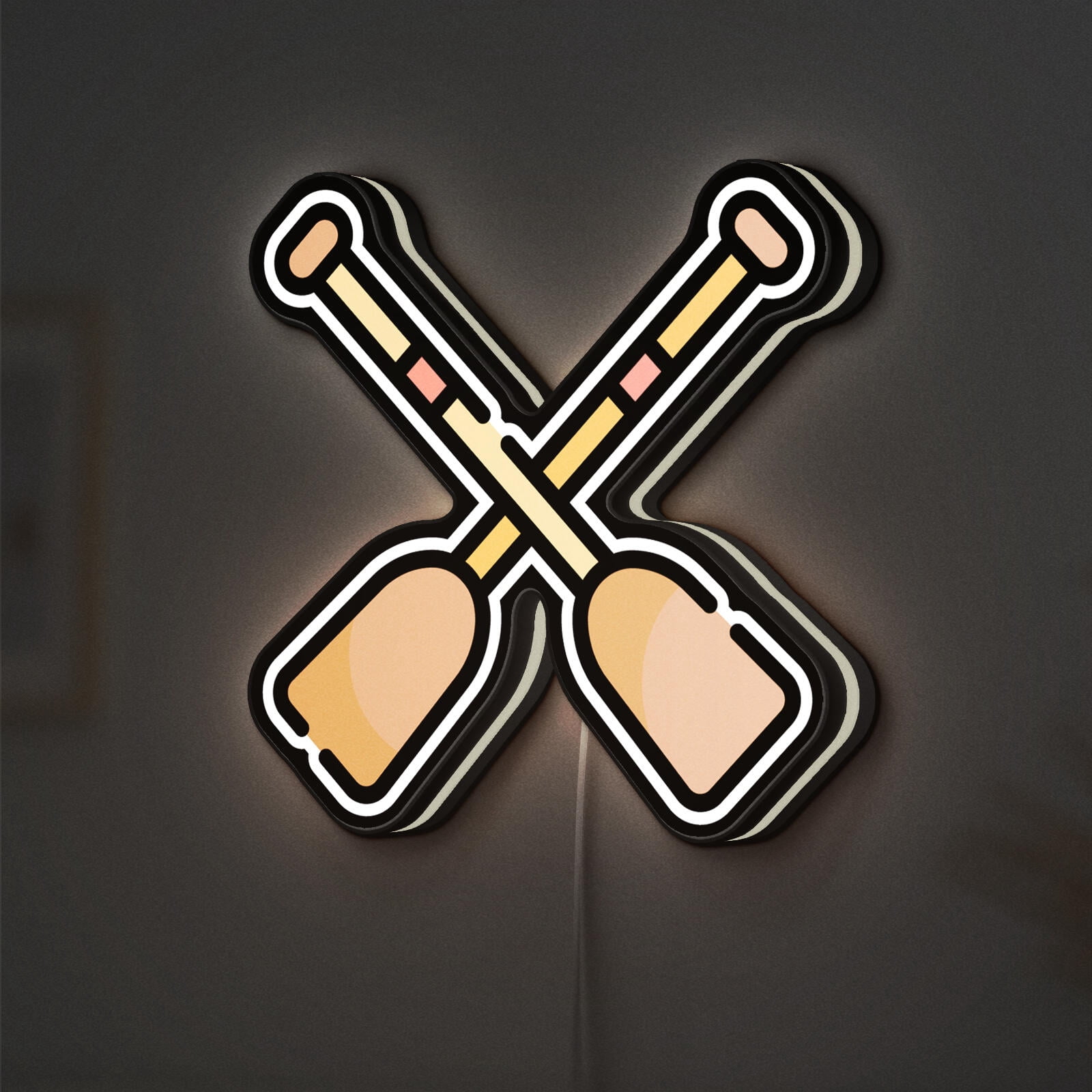 Boat Paddles 3D Novelty Light Box, Oars and Canoe Wall Art, Ideal Water ...