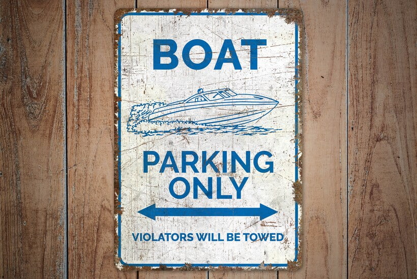 Boat Parking Boat Parking Sign Boat Parking Only Parking Sign Vintage ...