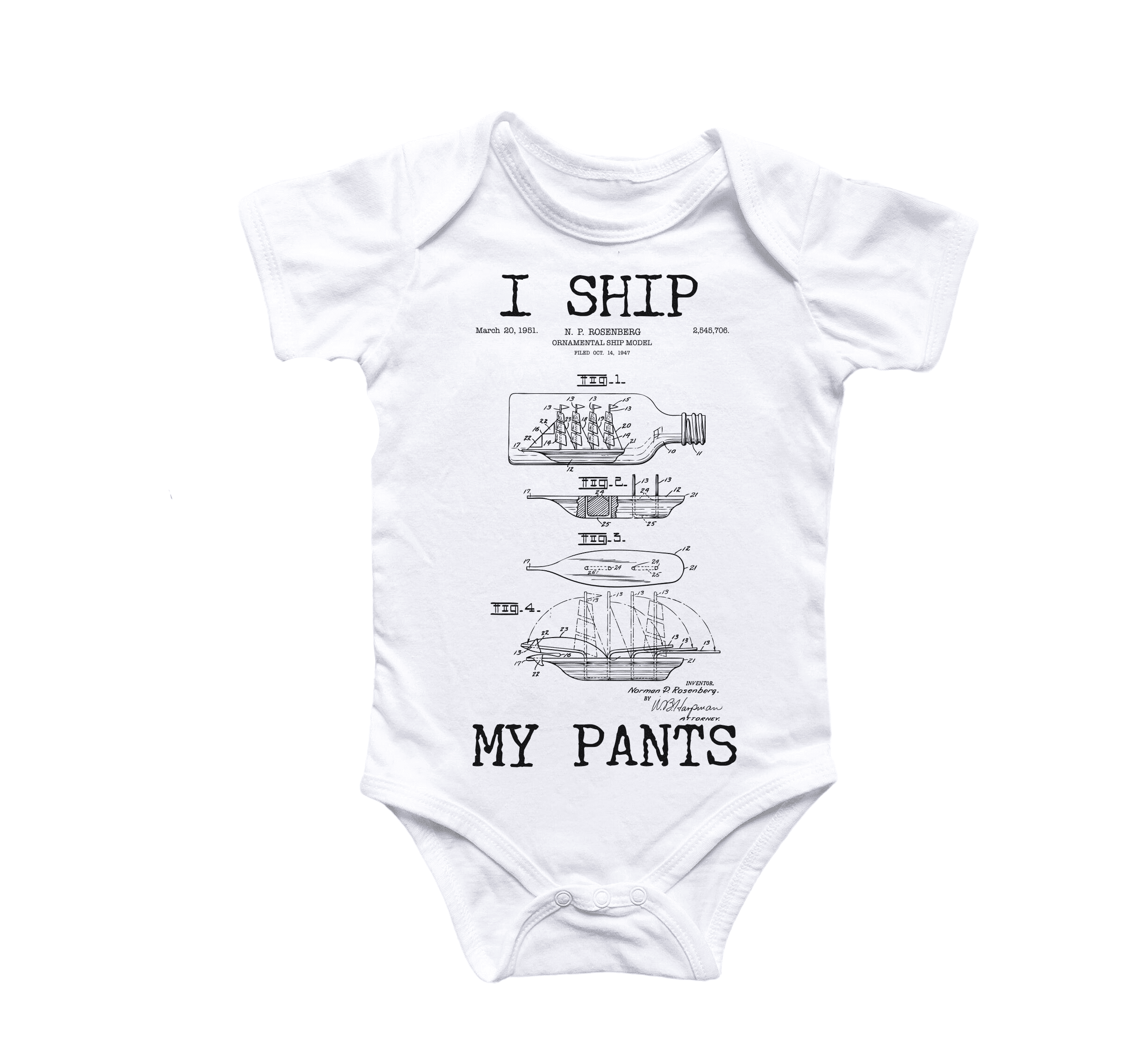 Boat Patent Ship - Baby Boy Girl Clothes Infant Bodysuit Funny Cute Newborn - Walmart.com